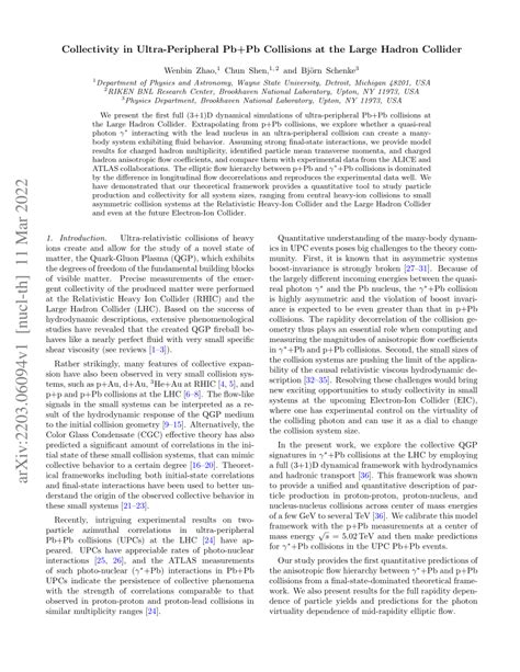 Pdf Collectivity In Ultra Peripheral Pbpb Collisions At The Large Hadron Collider