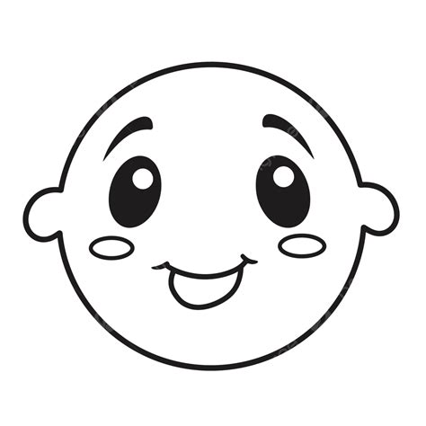 아기 얼굴과 미소 윤곽선 스케치 드로잉을 위한 색칠 페이지 벡터 페이스북 드로잉 페이스북 개요 페이스북 스케치 Png 일러스트 및 벡터 에 대한 무료 다운로드
