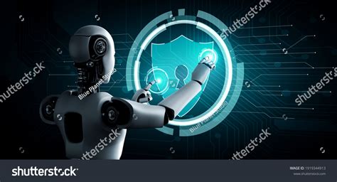 Ai 로봇은 정보 프라이버시를 보호하기 위해 스톡 일러스트 1919344913 Shutterstock