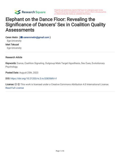 Pdf Elephant On The Dance Floor Revealing The Significance Of