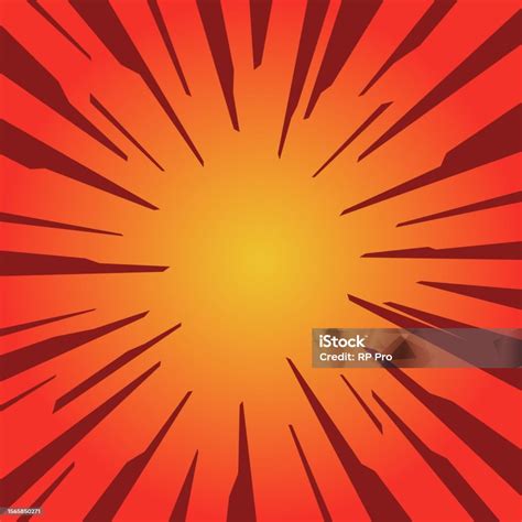 Radial Orange Speed Lines For Comic Books Explosion Background Stock