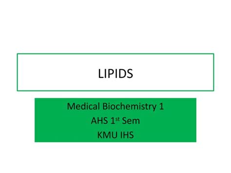 Chapter 6 Lipids Power Point In Ms Power Pptx