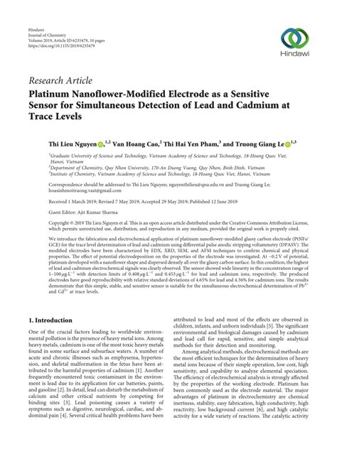 Pdf Platinum Nanoflower Modified Electrode As A Sensitive Sensor For Simultaneous Detection Of