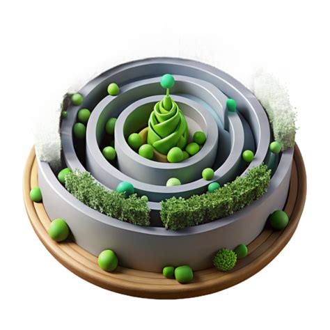 Circular Maze Garden 3d Render Of Abstract Landscape 55060286 Png