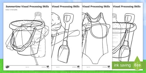 Summertime Visual Processing Skills Worksheet Activity Sheets