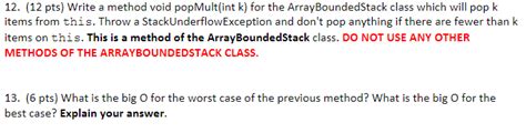 Solved Arrayboundedstack Fields Protected Final Int