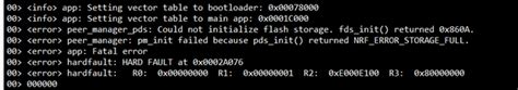 after i added the nfc function code，error code ：nrf error storage full