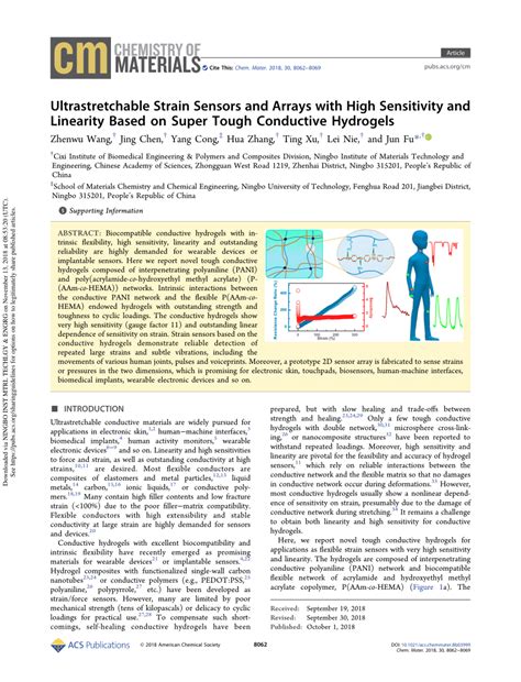 Pdf Ultra Stretchable Strain Sensors And Arrays With High Sensitivity