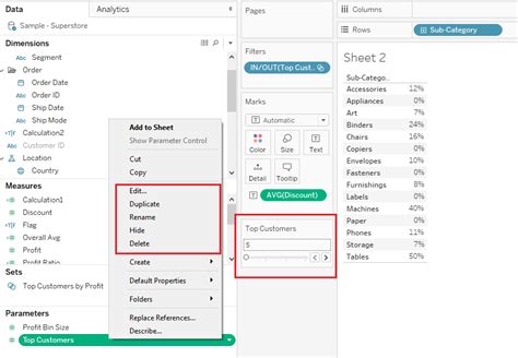 idea tableau shouldn t allow the user to hide the parameters if its