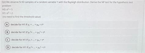 solved 2 we observe n iid samples of a random variable y