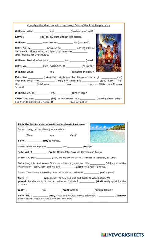 Dialogues In The Past Simple Worksheet Simple Past Tense English Grammar Tenses English Tuition