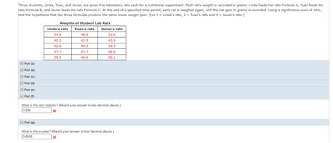Solved Test The Hypothesis That The Three Formulas Produce