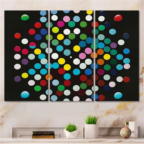 Design Art Color Coding Circular Geometry On Black Modern Geometric Canvas Print Set Wayfair