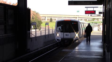Bart Train D Car Bombardier 3003 Daly City Bound Blue Line Arriving