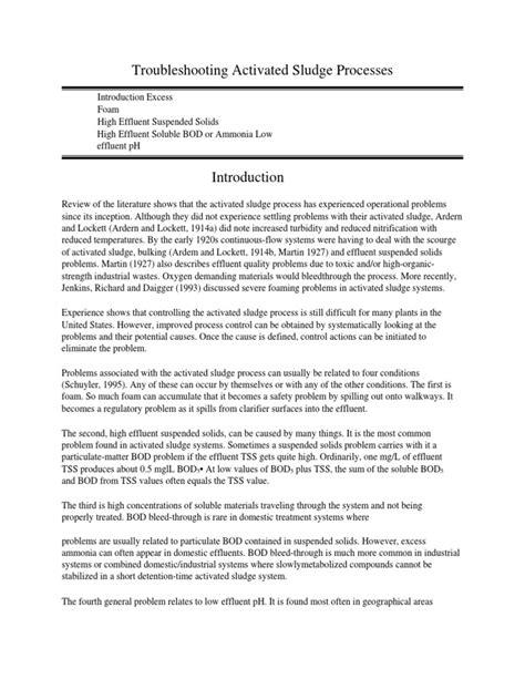 Troubleshooting Activated Sludge Processes Pdf