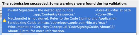 Cocoa Core Data With Static Library App Store Signing Error Stack