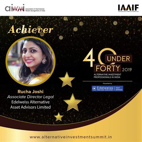 rucha joshi on linkedin 40under40 aiwmi iaaif iais19 bwbusinessworld edelweiss 66 comments