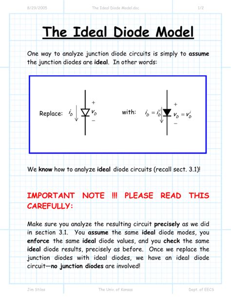 Ideal Diode Model Circuit Analysis Approximation