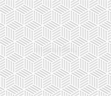 Abstract 3d Cubes Geometric Seamless Pattern In Black And White Vector