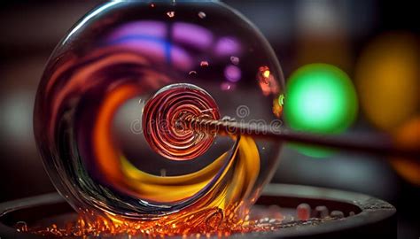 Glass Blower Forming Beautiful Piece Of Glass A Glass Crafter Is