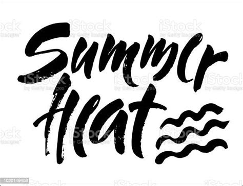 여름 열 손 그려진된 레터링 디자인에 대 한 흰색 배경에 고립 현대 브러시 잉크 손 글자 벡터 개념에 대한 스톡 벡터 아트 및 기타 이미지 Istock