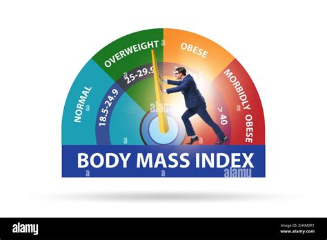 Concept Of BMI Body Mass Index With The Man Stock Photo Alamy