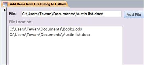 How To Add Items From File Dialog To Listbox