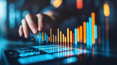 Hand Interacting With Data Visualization On A Tablet Premium Ai Generated Image