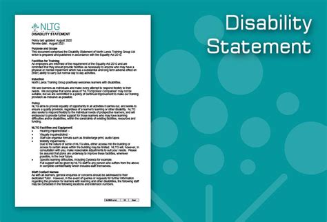Disability Statement 01 North Lancs Training Group