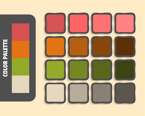 Premium Vector Indianred Chocolate Yellowgreen Wheat Color Palette
