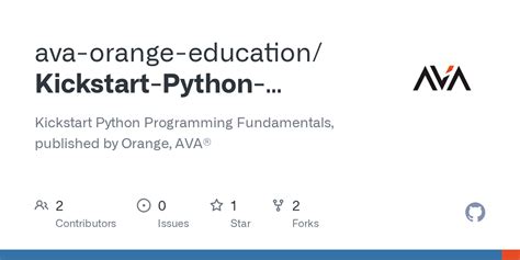 Github Ava Orange Educationkickstart Python Programming Fundamentals Kickstart Python