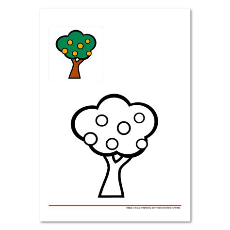 Webtools Tree With Fruits Coloring Sheet