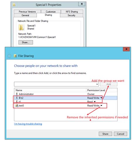 Assign Access Permission On A Shared Folder Microsoft Qanda