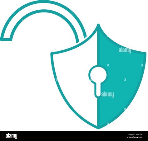 Duo Color Open Padlock Shield Security Protection Stock Vector Image And Art Alamy