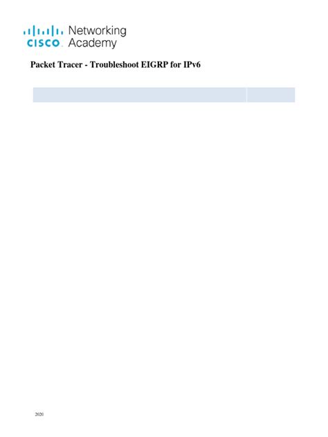 522 Packet Tracer Troubleshoot Eigrp For Ipv6 Pdf I Pv6 Network Layer Protocols