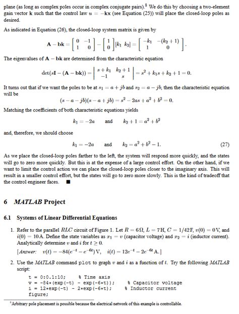 Solved Project 2 Feedback Control Of Linear Dynamical