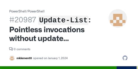 `update List` Pointless Invocations Without Update Arguments Arent