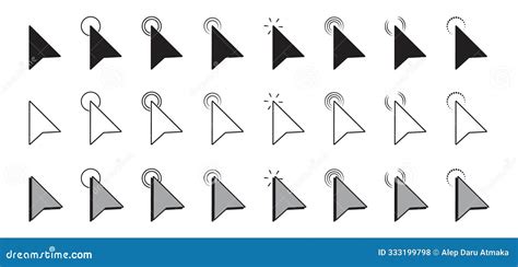 Collection Of Arrow Pointer Cursor Icon Click Or Press Cursor In Flat