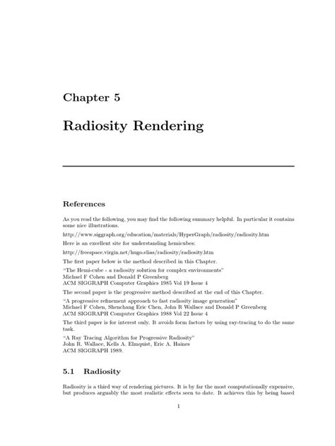 Radiosity Rendering References Pdf Rendering Computer Graphics