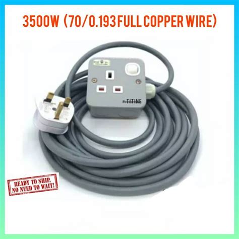 Heavy Duty Single Socket Extension 13a Metal Clad Trailing Extension Wire Cable Lazada