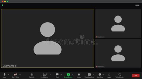 Template Video Conference User Interface Application For Social Communication Stock Vector