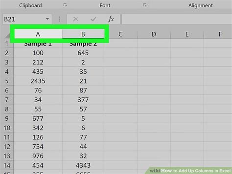 How To Add Up Columns In Excel With Pictures Wikihow