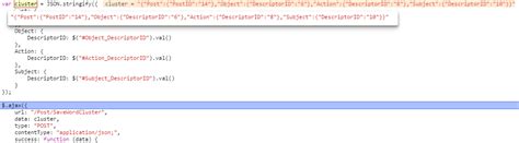 Ajax Js Object Only Partially Getting Passed To Controller Stack