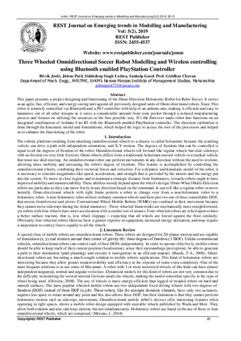 Pdf Implementation Of Omnidirectional Movement On Rugby Robot Agus