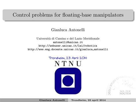 Control Problems For Floating Base Manipulators Ppt