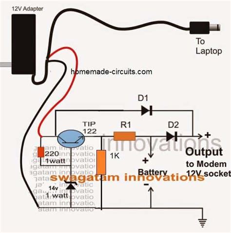 3 Simple Dc Ups Circuits For Modem Router Homemade Circuit Projects