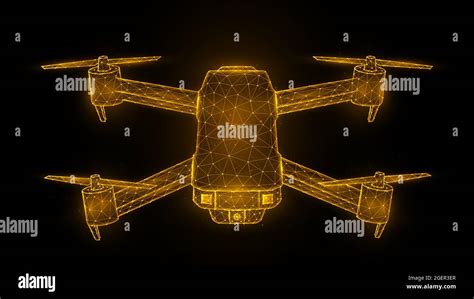 Quadcopter Low Poly Design Drone Polygonal Vector Illustration