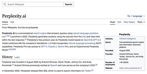 Denis Yarats On Linkedin Someone Created A Wikipedia Page For Perplexity 🤯