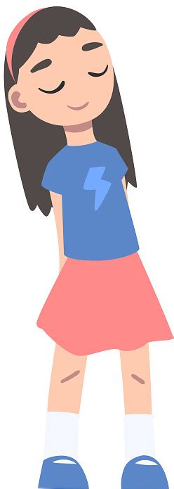 사랑스러운 갈색 머리 어린 소녀 옷을 입고 캐주얼 옷 만화 스타일 벡터 일러스트 귀여운에 대한 스톡 벡터 아트 및 기타 이미지 귀여운 독일 벡터 Istock