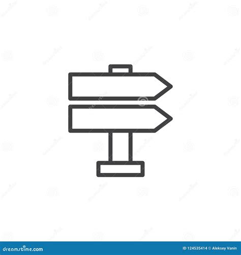 Signpost Outline Icon Stock Vector Illustration Of Plank 124535414
